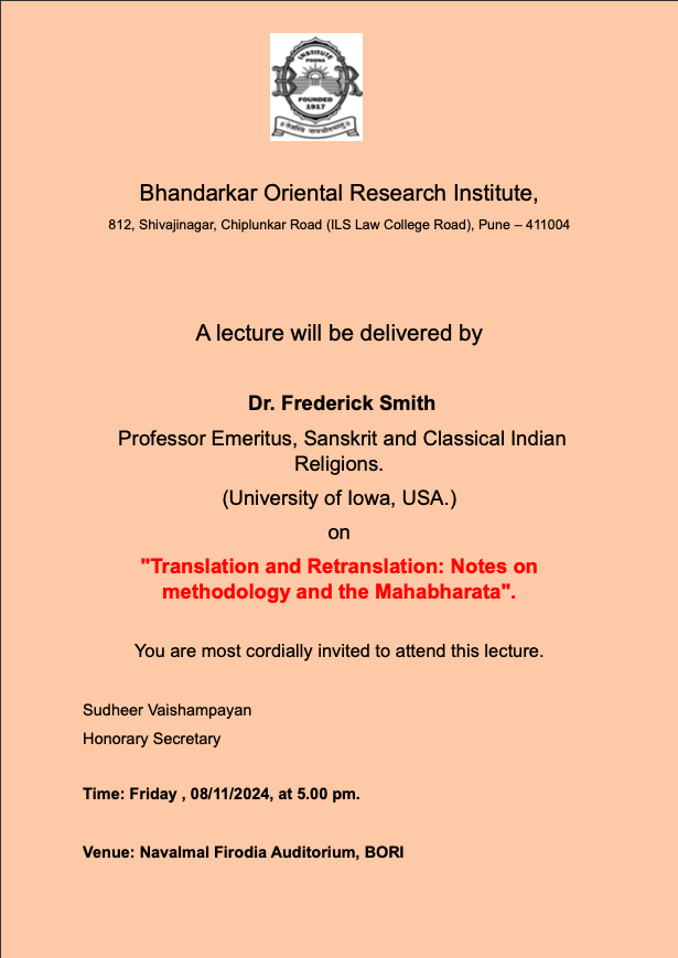 Home - Bhandarkar Oriental Research Institute, Pune